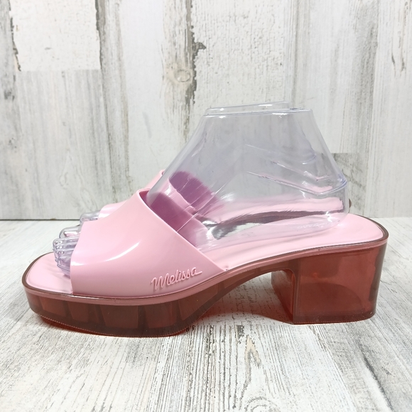 Melissa | Shoes | Melissa Womens Pink Slide Summer Block Heel Sandals ...